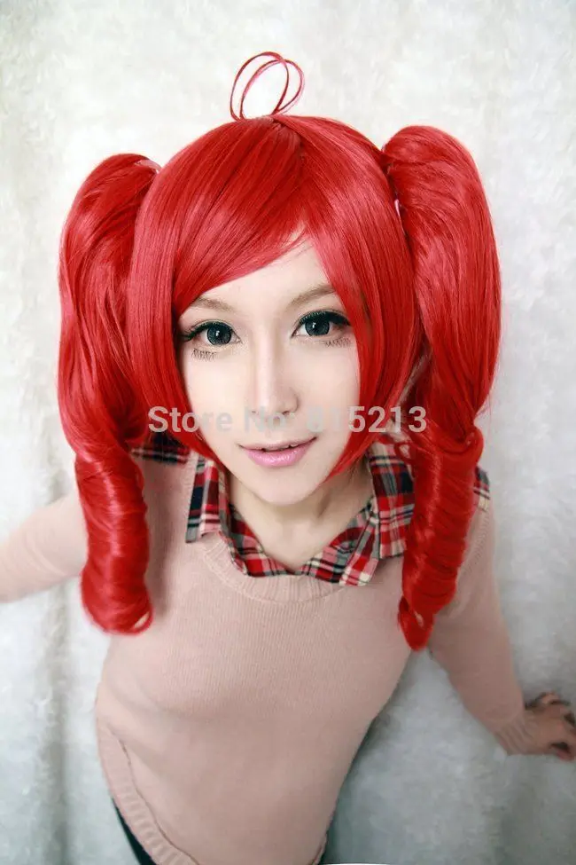 dd001242 Long Vocaloid kasane teto red Anime Cosplay wig hair D0315|red ...