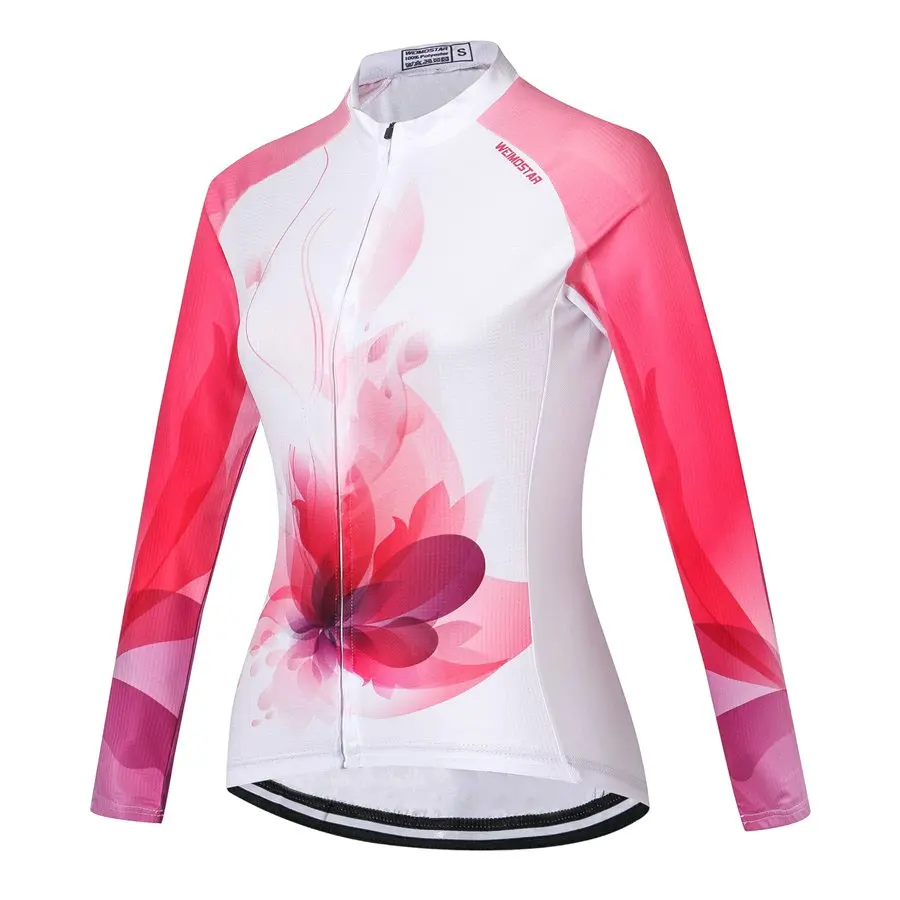 Flowers Shirt Women Long /Short Sleeve Cycling Jersey cycling clothing ...