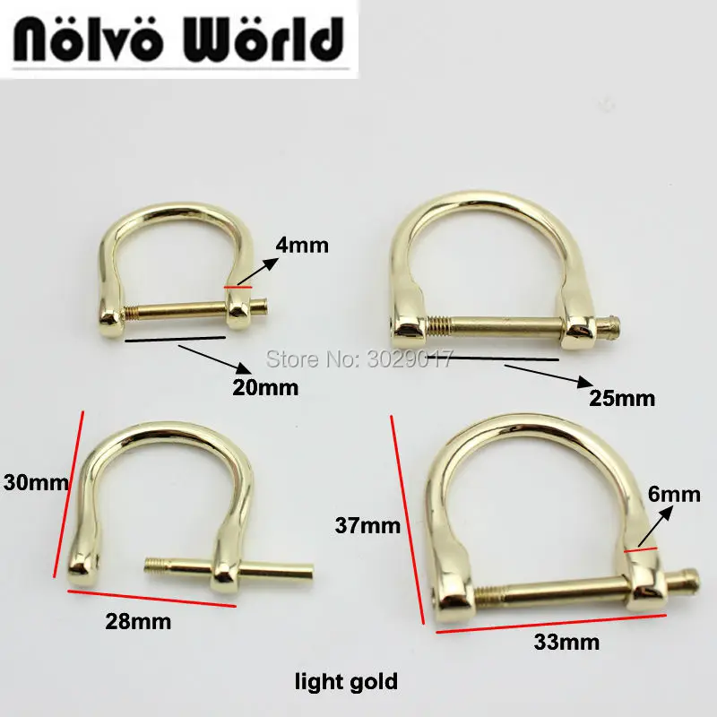 50pcs 20mm 25mm 28mm 33mm Inside Diy Bags Metal Accessory Alloy Gold ...