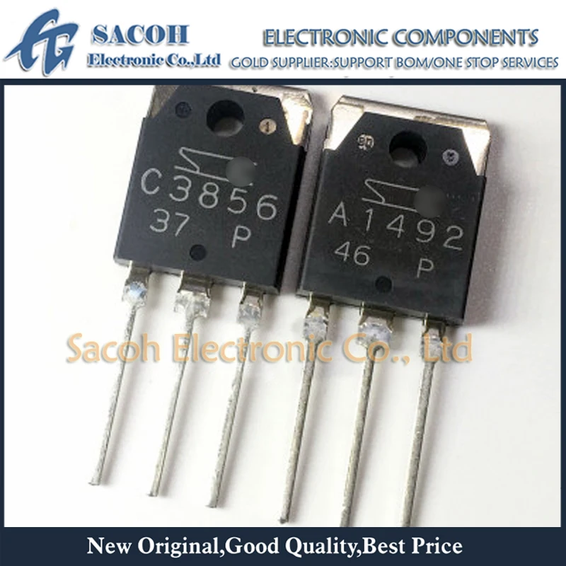 New-Original-5Pairs-10PCS-2SA1492-A1492-2SC3856-C3856-TO-3P-Silicon-NPN ...