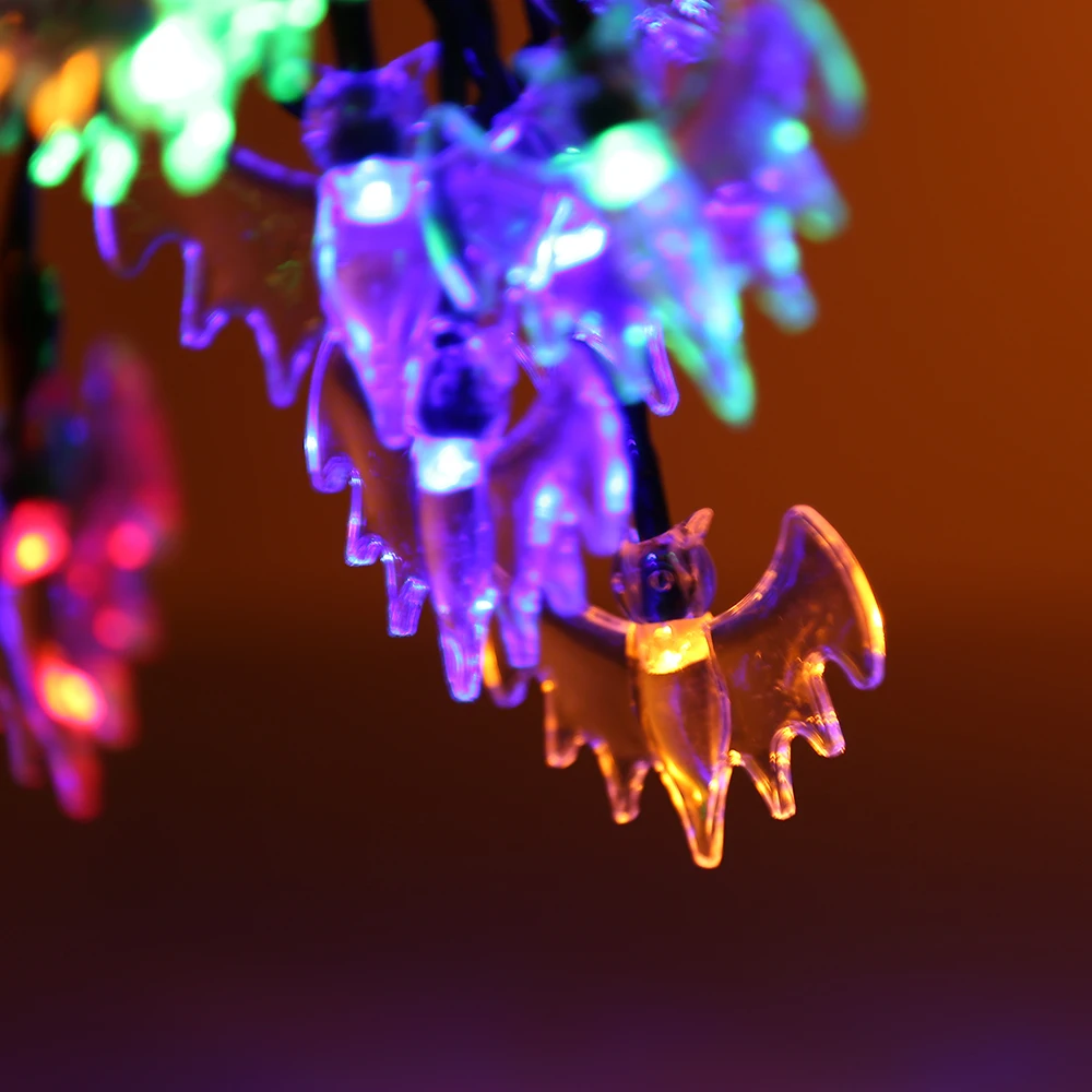 LED Solar Bat String Lamp 4M 20LED Halloween Bats Party For Hallowmas ...