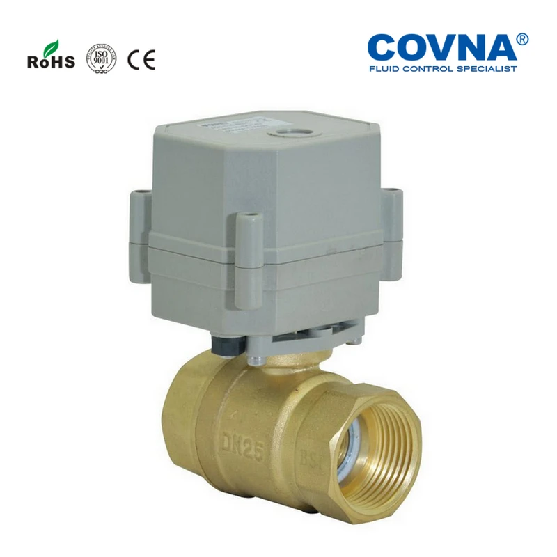 DN25 1 inch Brass 24V Electric Ball Valve Miniature Motorized Ball ...