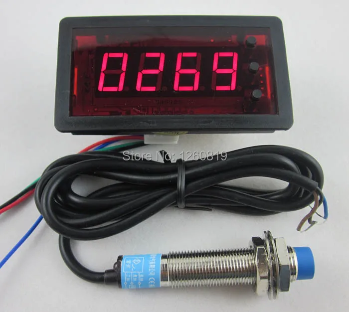 DC-12V-4-Digit-Red-LED-Counter-Meter-with-Relay-output-Proximity-Switch ...