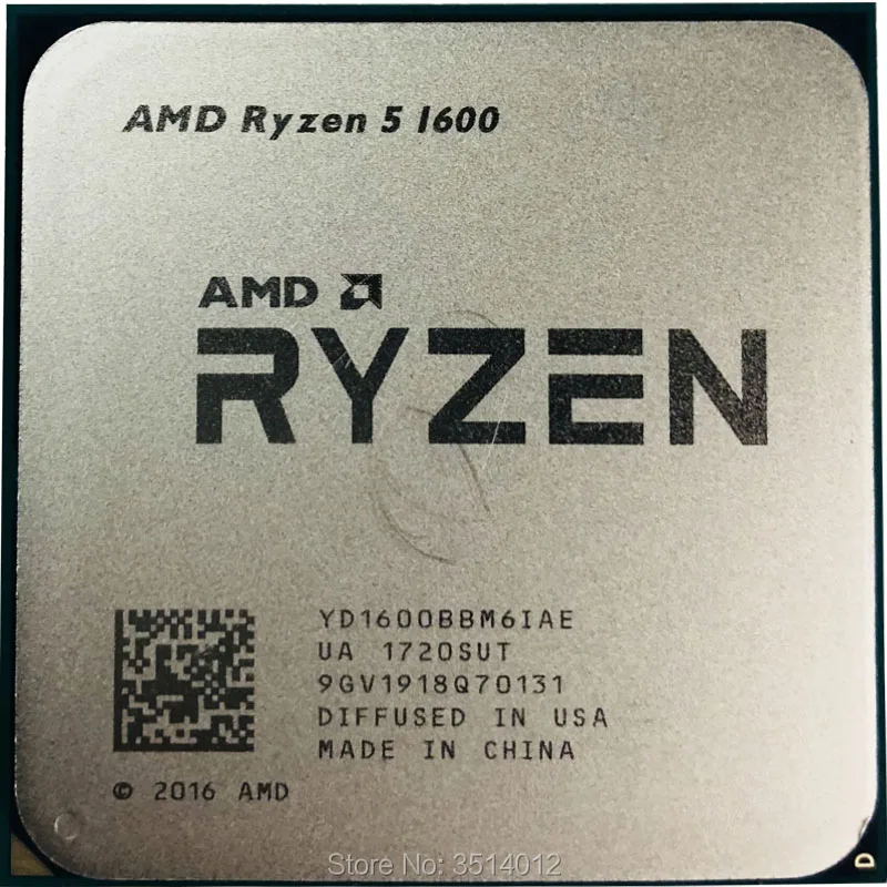 AMD Ryzen 5 1600 R5 1600 3.2 GHz Six Core Twelve Thread 65W CPU ...