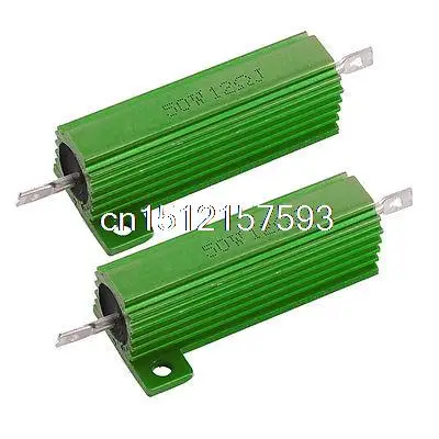 2x 12 Ohm Screw Tap Mounted Aluminum Housed Wirewound Resistors 50W ...