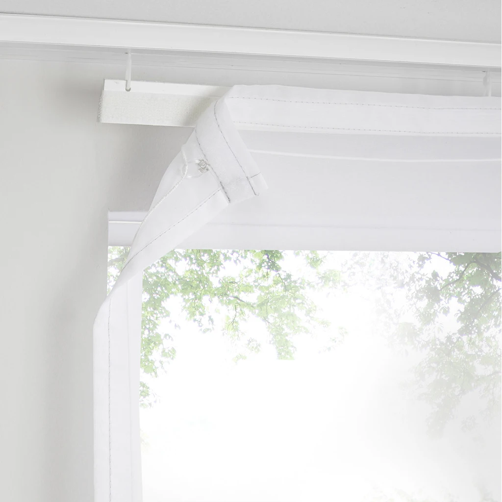 Roman Curtain Tie-Up Sheer Voile Drape Balcony Window Curtain Valance ...