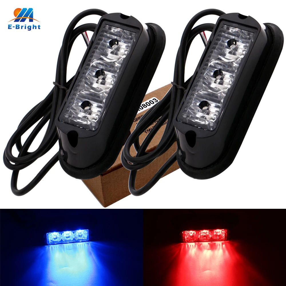 2PCS-1Pair-LED-Strobe-Flash-Light-Side-Marker-Warning-Lights-Car ...