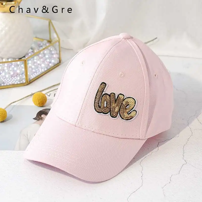 Chav&Gre Letter Love Sequins Baseball Cap Casual Hip hop Street Mesh ...