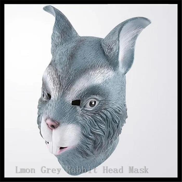 Free shipping Party Cosplay Animal Full Head Cute Mask Grey Rabbit ...