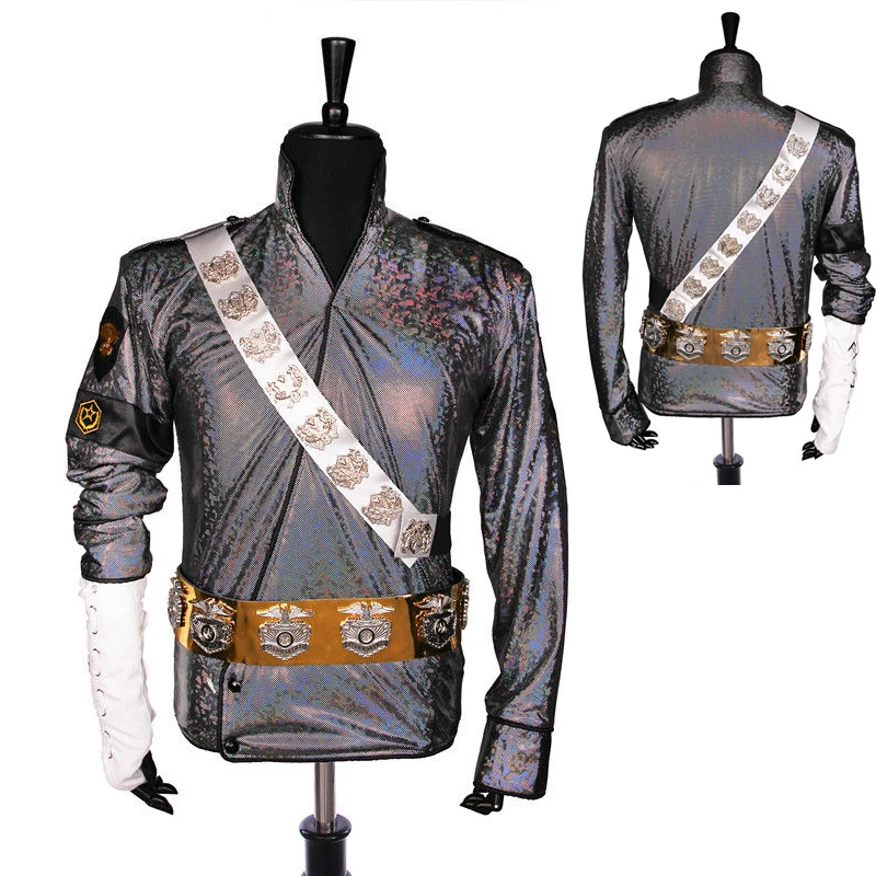 Rare Handmade Mj Michael Jackson Bad Dangerous Jam Laser Jacket Belt ...