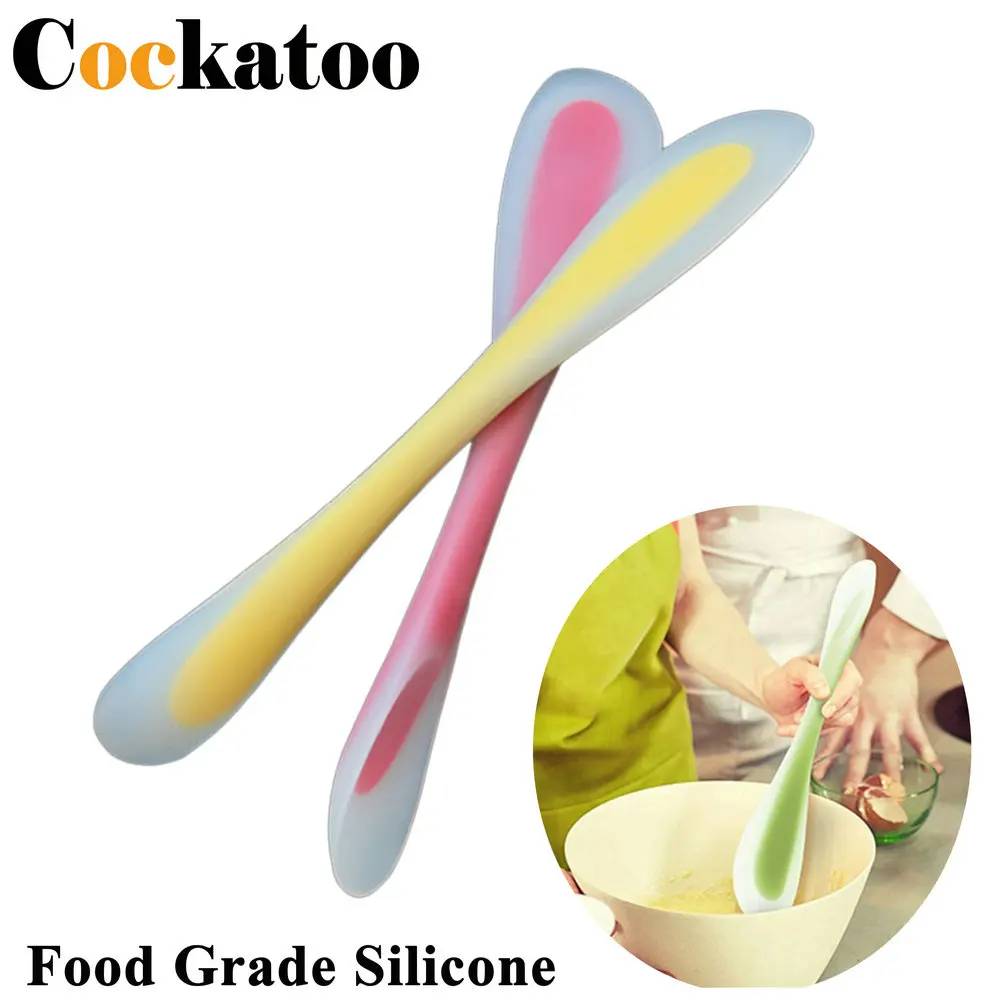 1 Pcs Dual Sided Spatula Scraper Double Spoon Silicone Spoon & Spatula ...