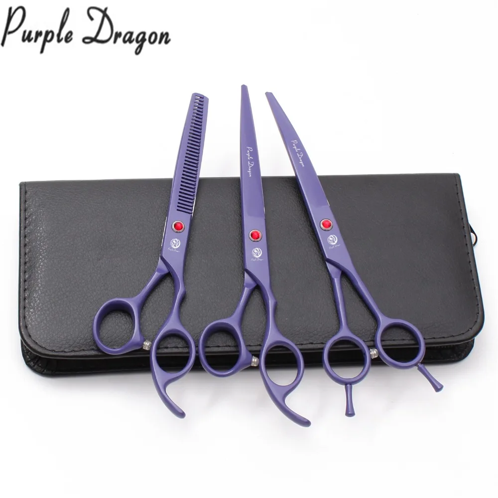 7" Purple Dragon Stainless Violet Animal Shears Dog Grooming Kit ...