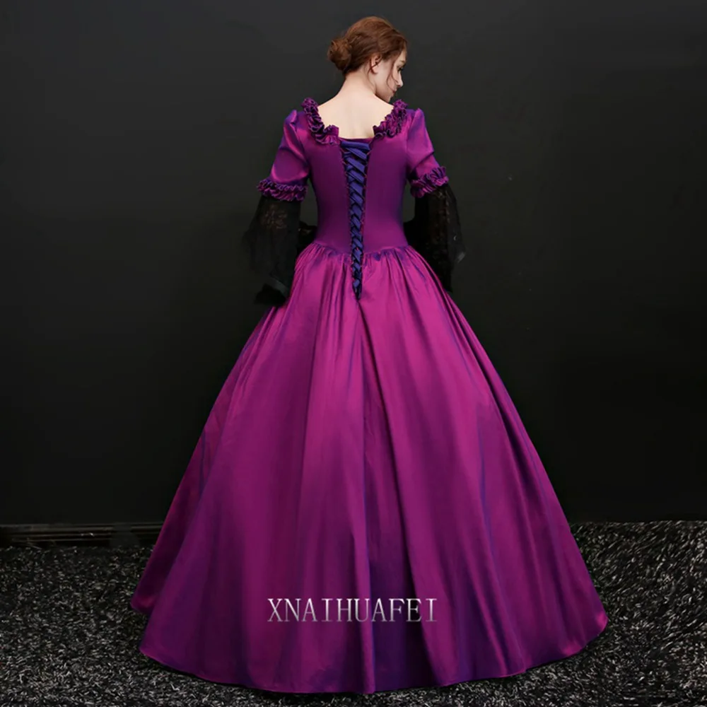 18th Century Rococo Purple Royal Court Dress Retro Baroque Clothing ...