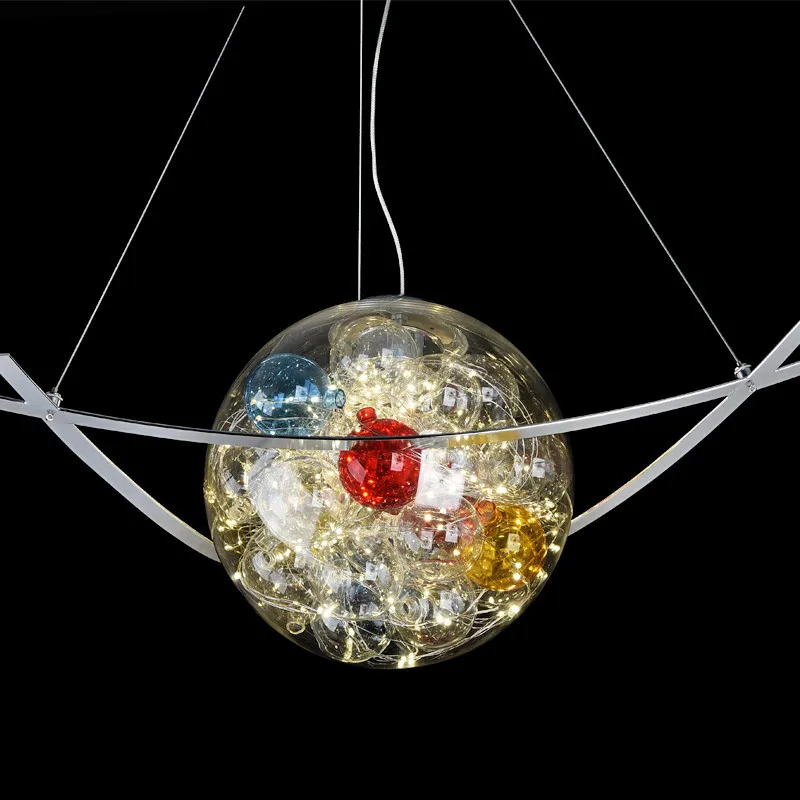 LED Crystal Ball Pendant Light Star Shining Hang Lights Creative Modern ...