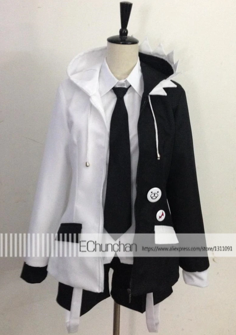 Anime-Dangan-Ronpa-2-Monokuma-Cosplay-Costume-Customized-Black-and ...
