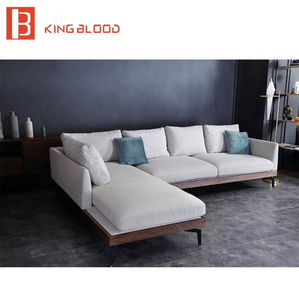 Wooden L Shape Sofa Set