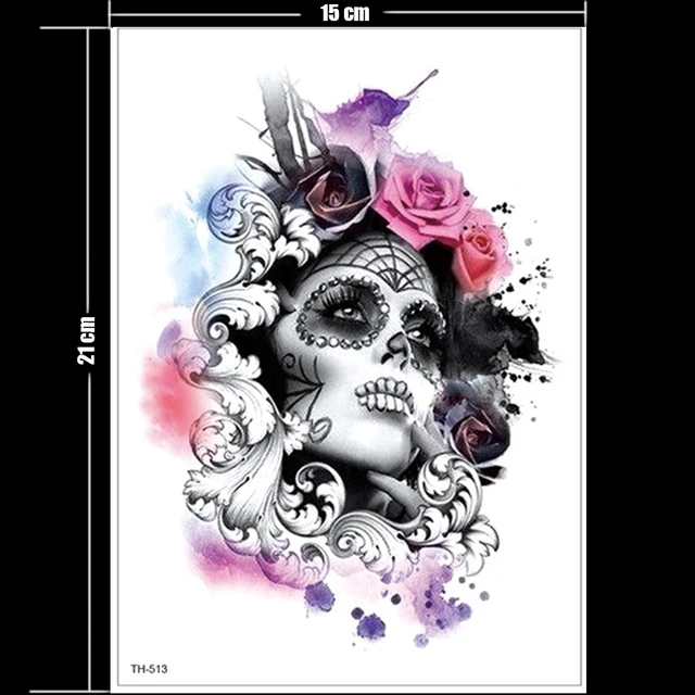 Sugar Skull And Roses Tattoo For Men