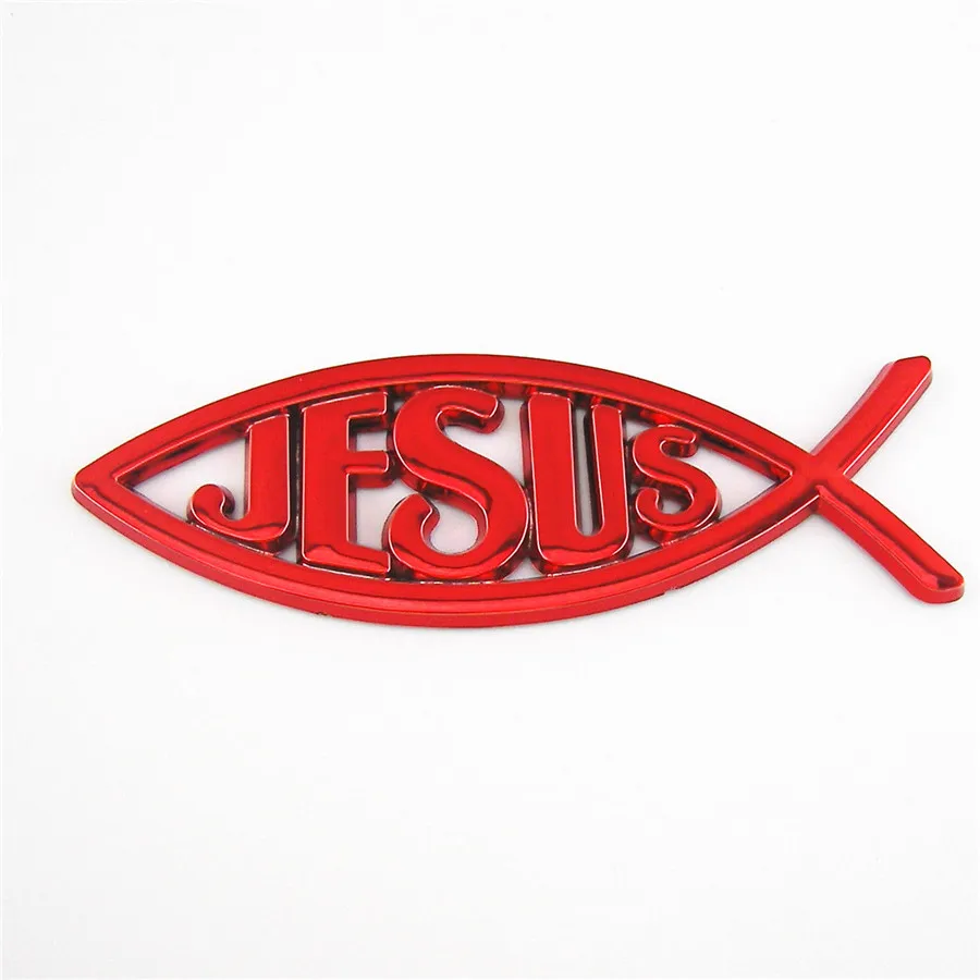 3D Silver / Red / Gold / Blue Jesus Christian Symbol Car sticker