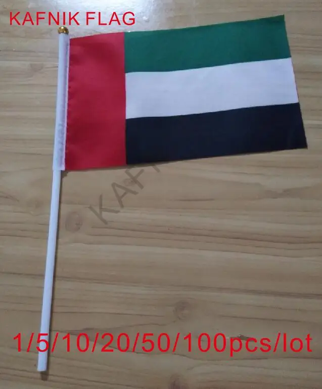 Kafnik ,10/20/50/100pcs United Arab Emirates Hand Waving Flag 14*21cm ...