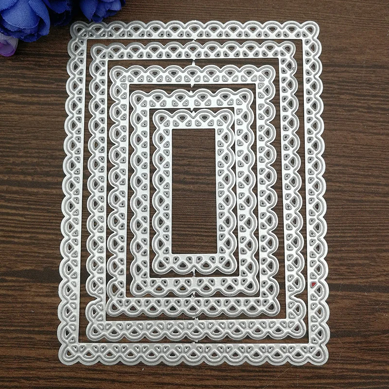 Buy Rectangle Frame Metal Dies Scrapbooking Metal Cutting Dies Craft Stamps Die