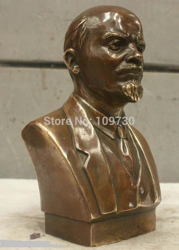 001407 Folk Culture Handmade Old Brass Bronze Statue Lenin Head ...