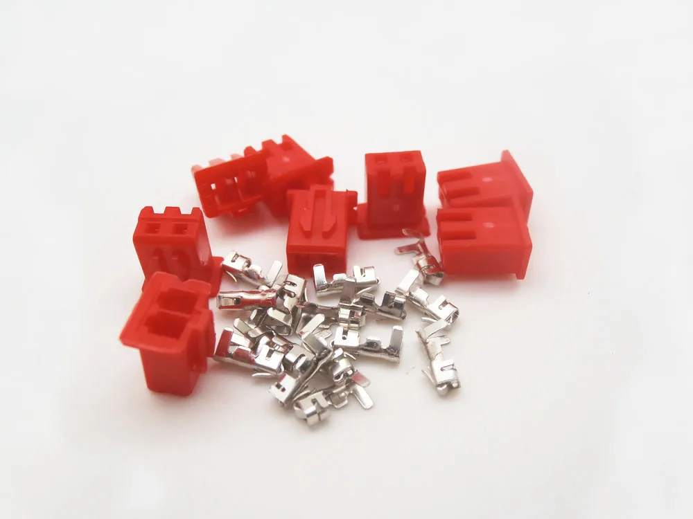 5000 pcs Red 2 Pin female Connector plug with contact ,2.54mm XH-2P ...