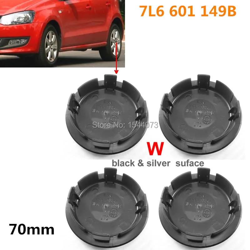 4x 70mm For Vw Emblem Badge Wheel Center Caps Hub Cover 7l6 601 149b ...