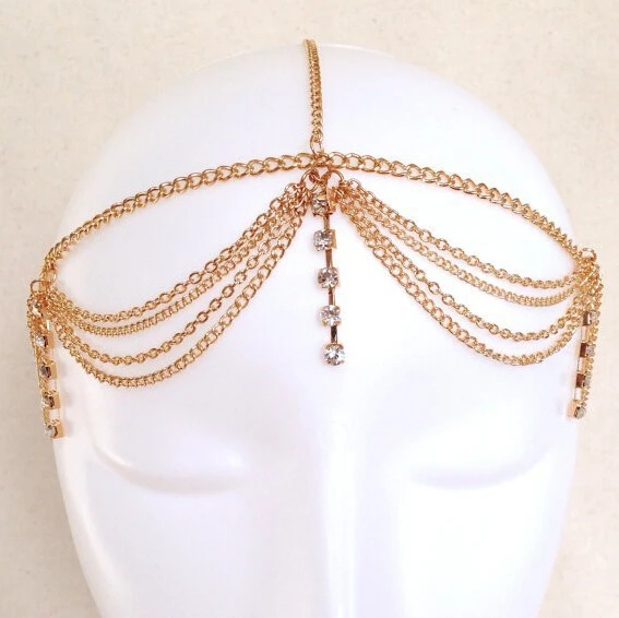2014new Arrival Bohemian Head Chain Headpiece Rhinestone Headchain