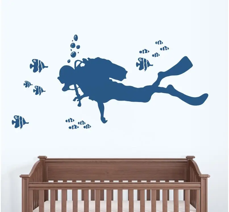 Perfect Quality Scuba Diver Stickers Nursery Wall Decals Waterproof ...