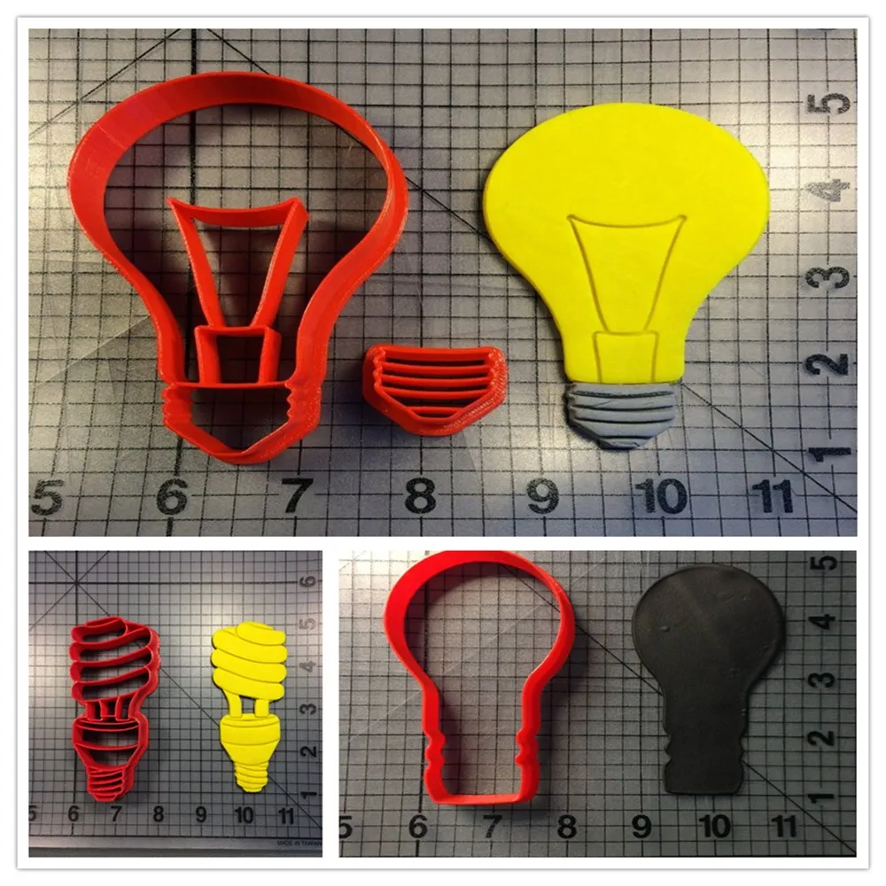 Light Bulb Series Cookie Cutter Custom Made 3D Printed Cake Decorating ...