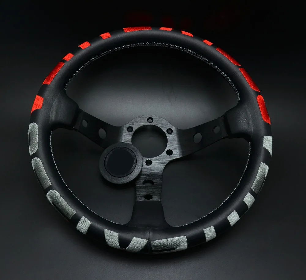 Universal 12.5 inches 320mm JDM sports Racing Steering Wheel Leather ...