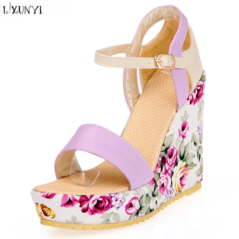 LXUNYI Fashion Buckle Strap Sandals Women Spring 2018 Super High Heel ...