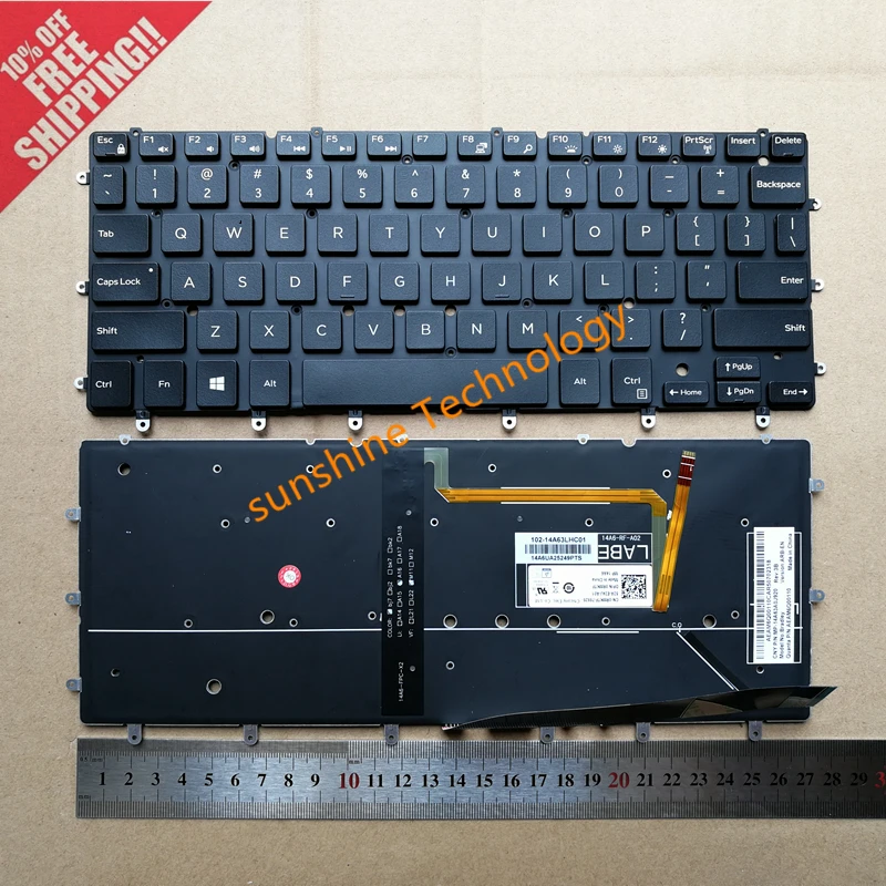 US backlit New laptop keyboard for DELL Inspiron XPS 13 9350 7347 7348 ...