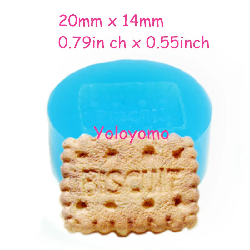 Q143yl Biscuit Mold Rectangular Cookie Silicone Mold 20mm Fake Sweet Marshmallow Polymer Clay