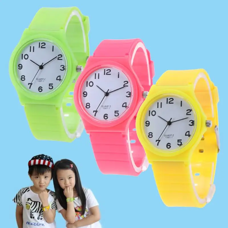 Fashion Kid Boy Girl Watch Children's PU Leather Strap Student Time ...