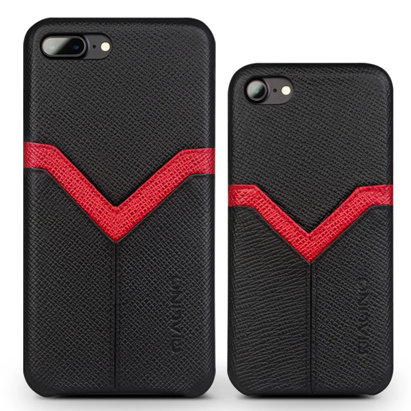 QIALINO Genuine Leather Back Case for iPhone 8 plus Slim Fashion Luxury ...