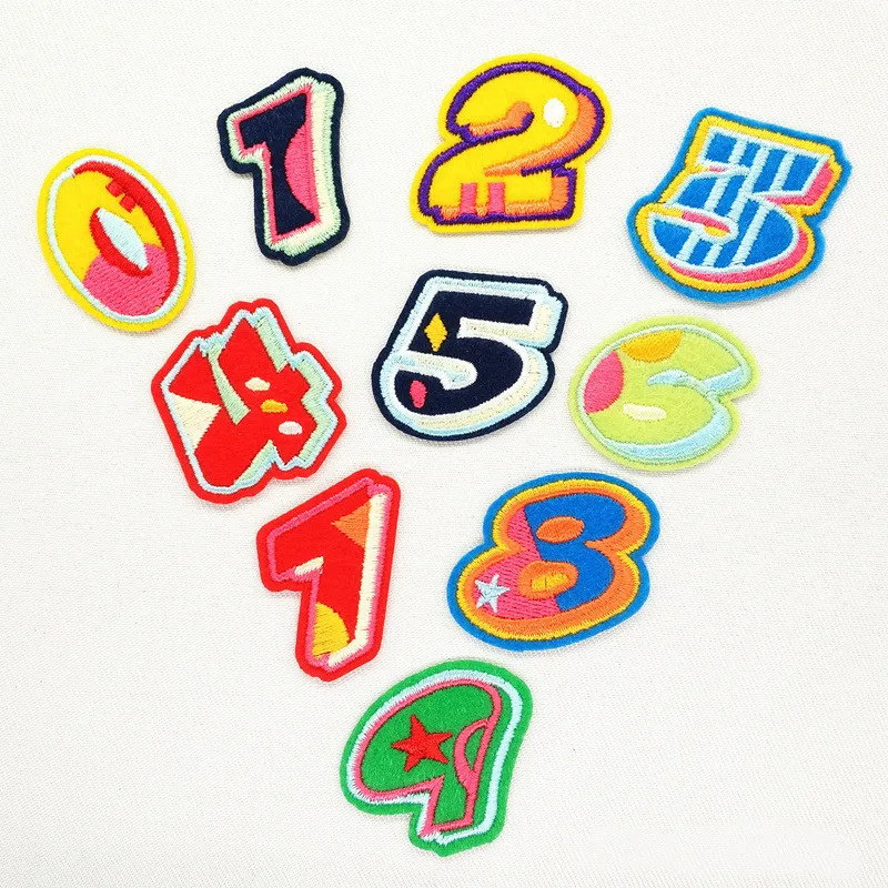 The Height Size 3.5cm 0 9 Numbers Patchwork Patch Embroidered Patches ...