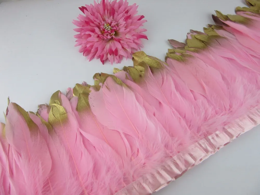 Aliexpress.com : Buy New Fashion Gold Tips Goose feather trims 2 ...