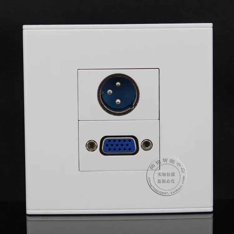 Wall Face Plate Microphone XLR & One Port VGA Multimedia socket Panel ...