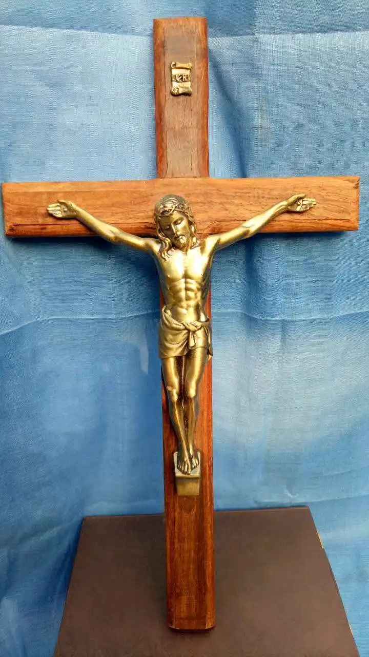 35 CM large TOP Christianism Home Decor Jesus Christ On Cross the crucifixion Crucifix Religious ...