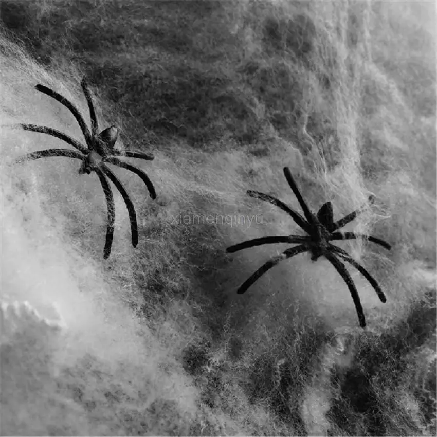 Halloween Scary Party Scene Props White Stretchy Cobweb Spider Web With ...