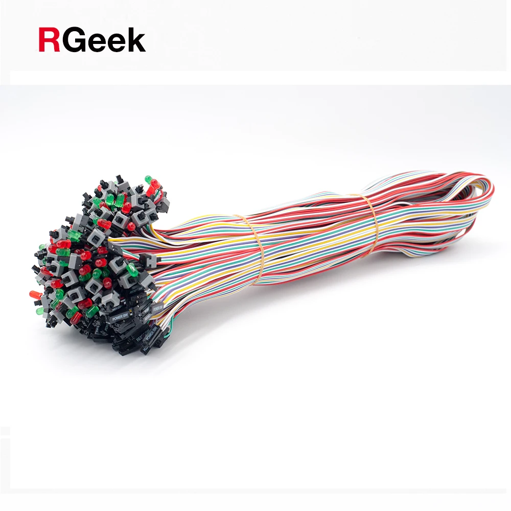 50pcs/lot I/O Reset motherboard cable Desktop Computer PC Case POWER ...