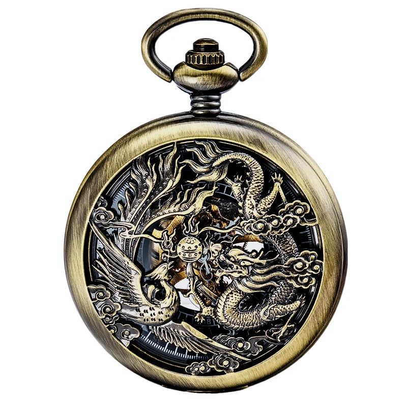 Chinese Traditional Animal Steampunk Watch Skeleton Male Clock ...