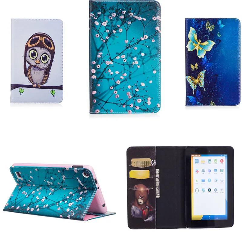 Cute Printed PU Leather case Stand for Amazon kindle Fire 7 (new 2015 ...