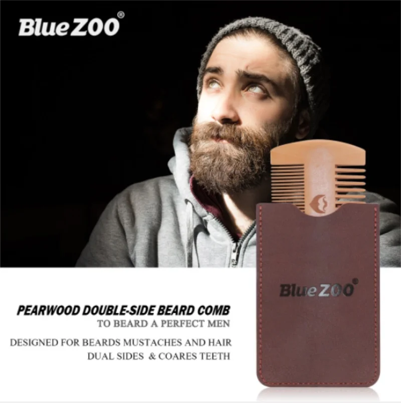 Men Antistatic Comb Beard Growth Massage Beard Treatment Double Side ...