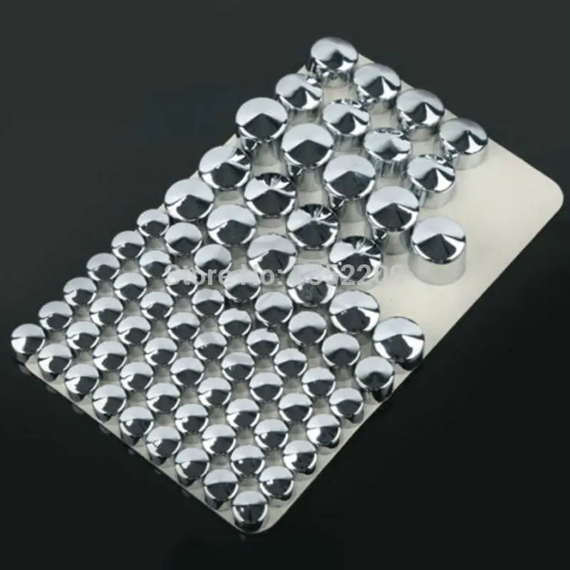 76 pcs Chrome Bolt Topper Caps Cover For Harley Davidson Twin Cam Dyna ...