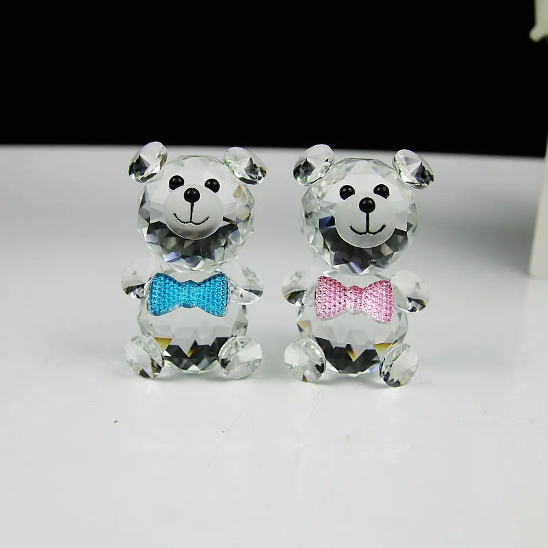 Lovely A Pair Of Small Crystal Bears Animal Figurines Wedding ...