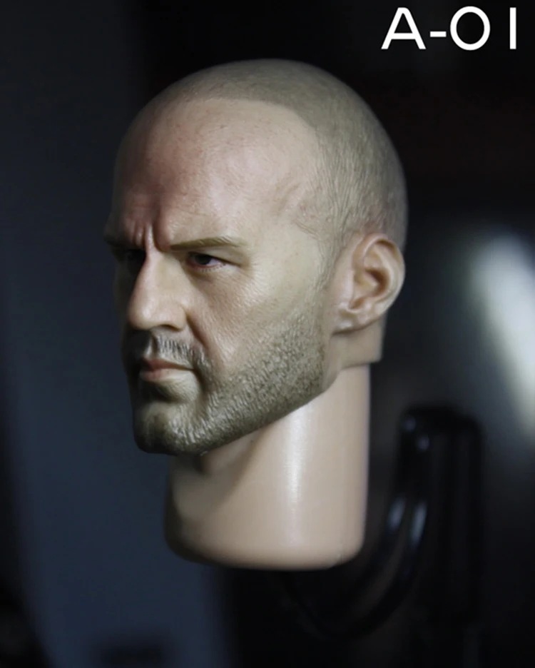 1/6 Scale male head Sculture moive star Jason Statham head carving PVC ...