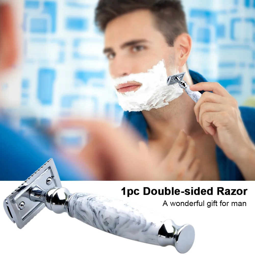 1Pc Double sided Razor Metal Beard Shaving Razor Men's Razor &Long ...