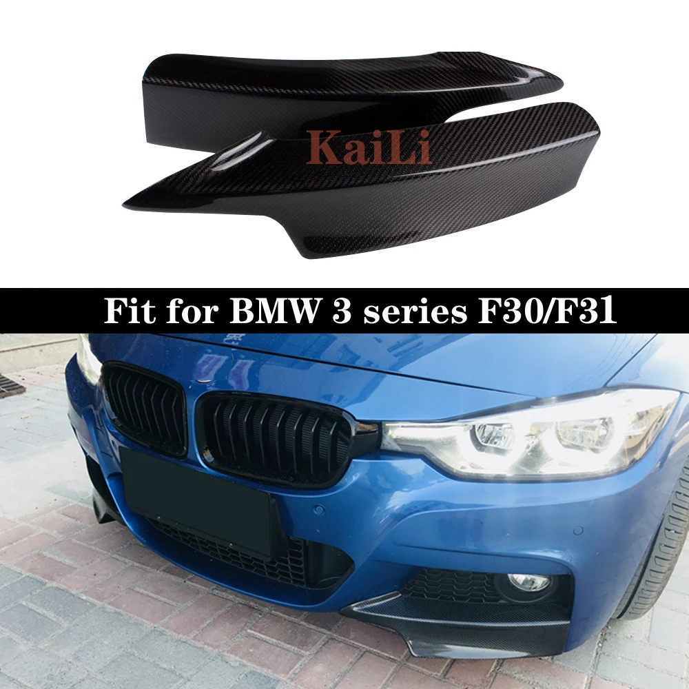 Divisores de parachoques delantero de fibra de carbono Serie 3, aletas ...
